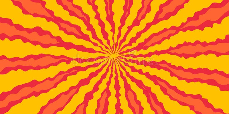 Comic Background with Radial Red and Orange Rays Forming Abstract ...