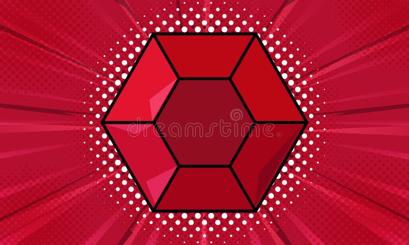 Comic Background with Red Ruby Stock Vector - Illustration of hexagon, design: 322580385