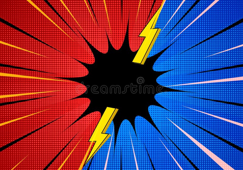 Comic Background with Yellow Lighting Stock Vector - Illustration of ...