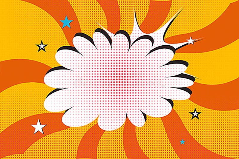 Comic Style Fun Background with Speed Line Ands Halftone Effects Stock ...