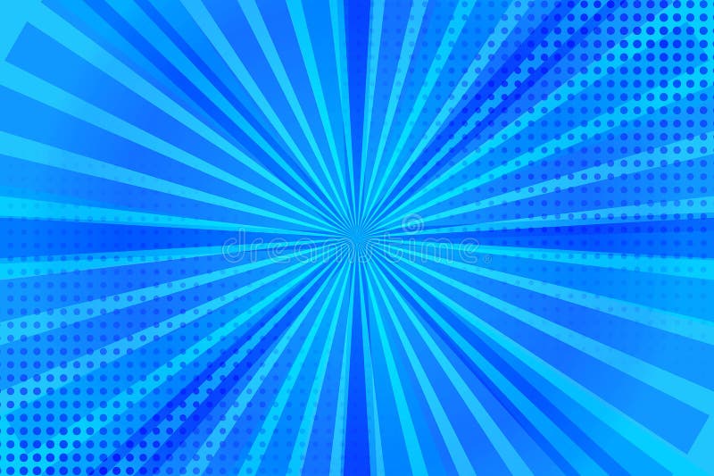 Comic Style Sunburst Background with Speed Line Ands Halftone Effects ...