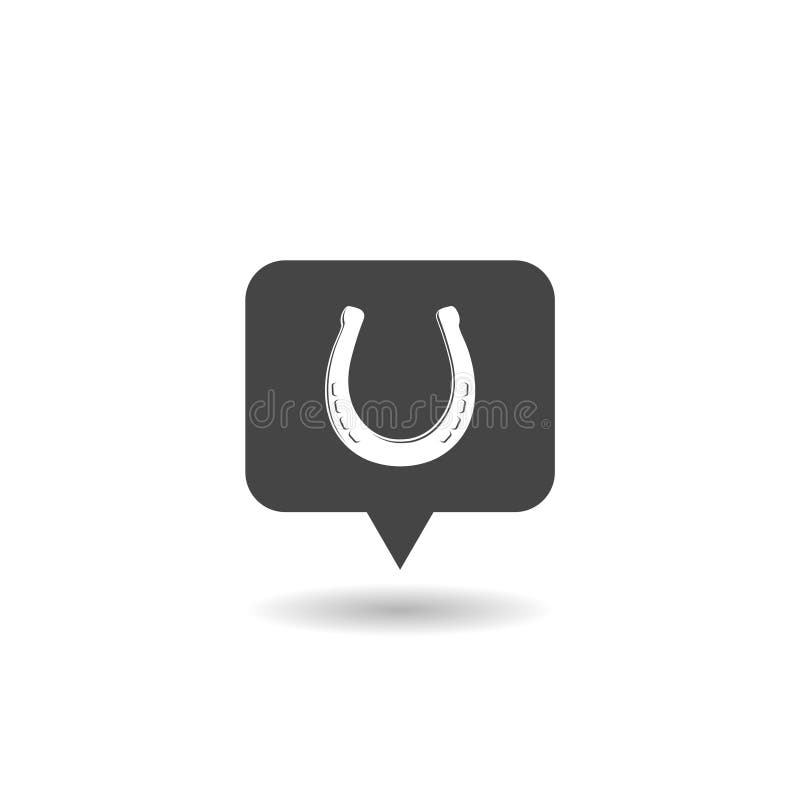 Comic Balloon and Horseshoe Sign with Shadow Stock Illustration ...