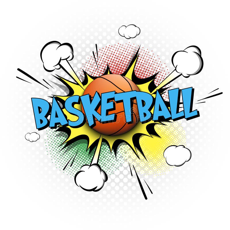 Comic Bang with Expression Text Basketball Stock Illustration ...