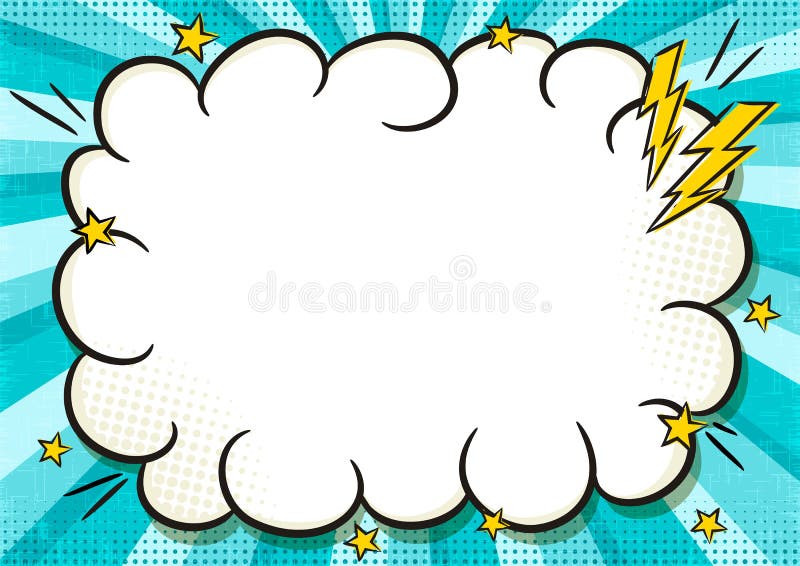 Comic Banner with Cloud Frame in Popart Style Stock Vector ...