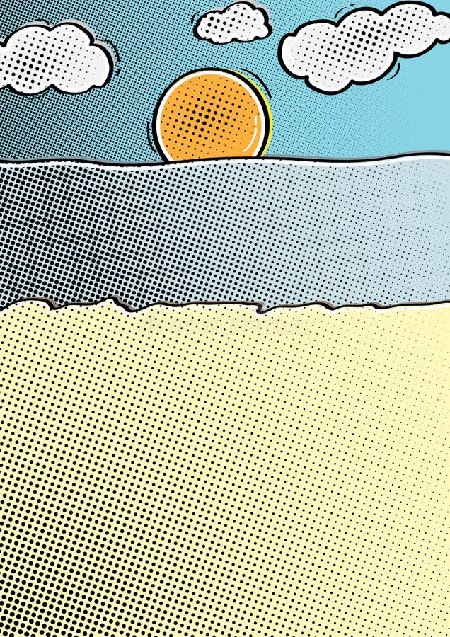 Comic in the beach stock illustration. Illustration of summer - 57323821