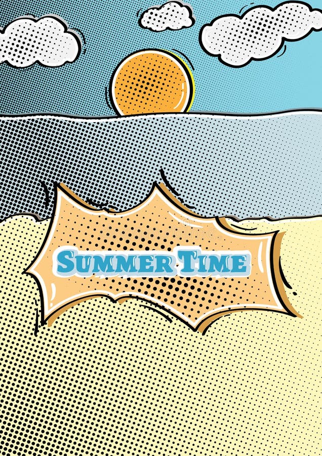 Comic in the beach stock illustration. Illustration of summer - 57323821