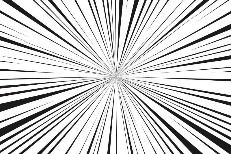 Comic Black Speed Lines Background. Comic Zoom Lines Design Template ...