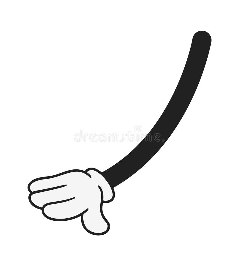 Comic Black-and-white Hand Wearing Glove Stock Vector - Illustration of ...