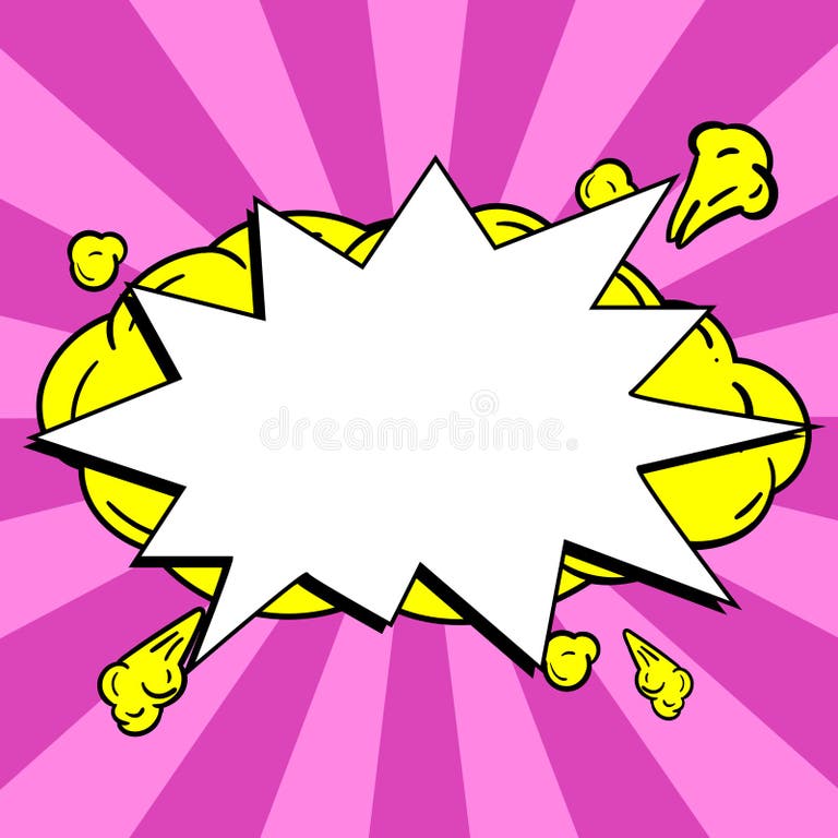 Comic Blank Speech Bubble with Copy Space and Colorful Doodles. Design ...