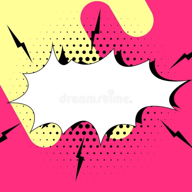 Comic Blank Speech Bubble with Copy Space and Colorful Doodles. Design ...