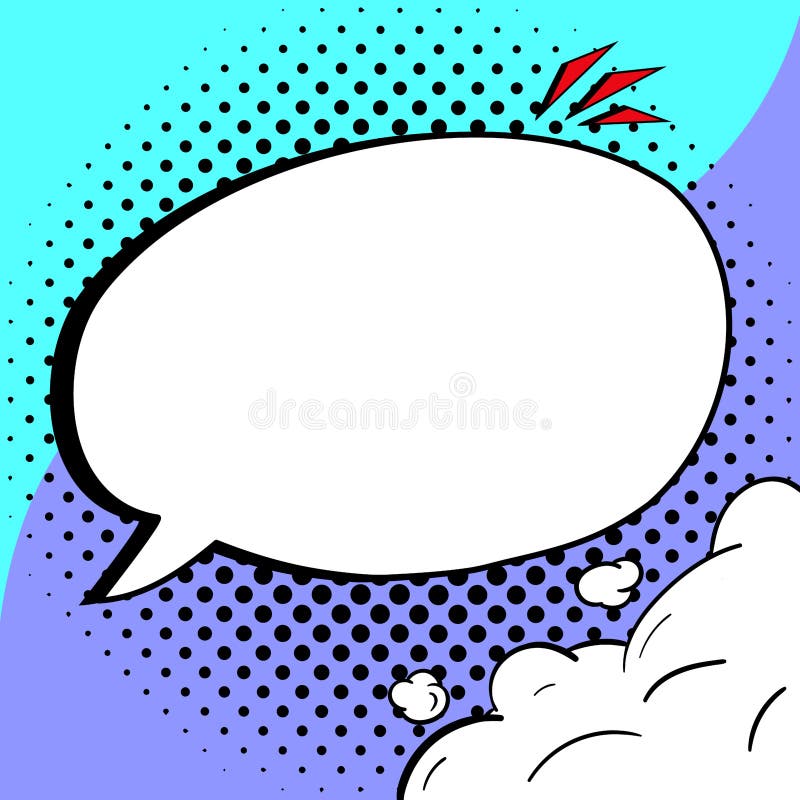 Comic Blank Speech Bubble with Copy Space Over Color Background Design ...