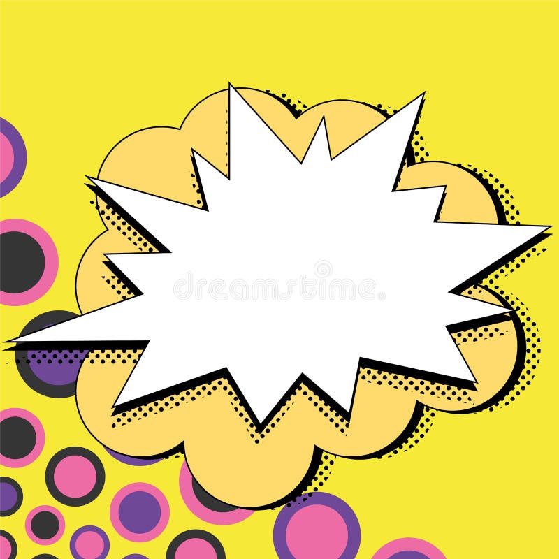 Comic Blank Speech Bubble with Copy Space Over Color Background Design ...