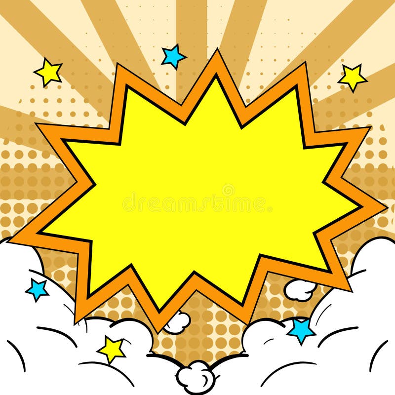 Comic Blank Speech Bubble with Copy Space and Colorful Doodles. Design ...