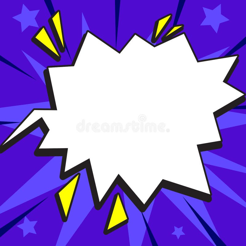 Comic Blank Speech Bubble with Copy Space Over Color Background Design ...