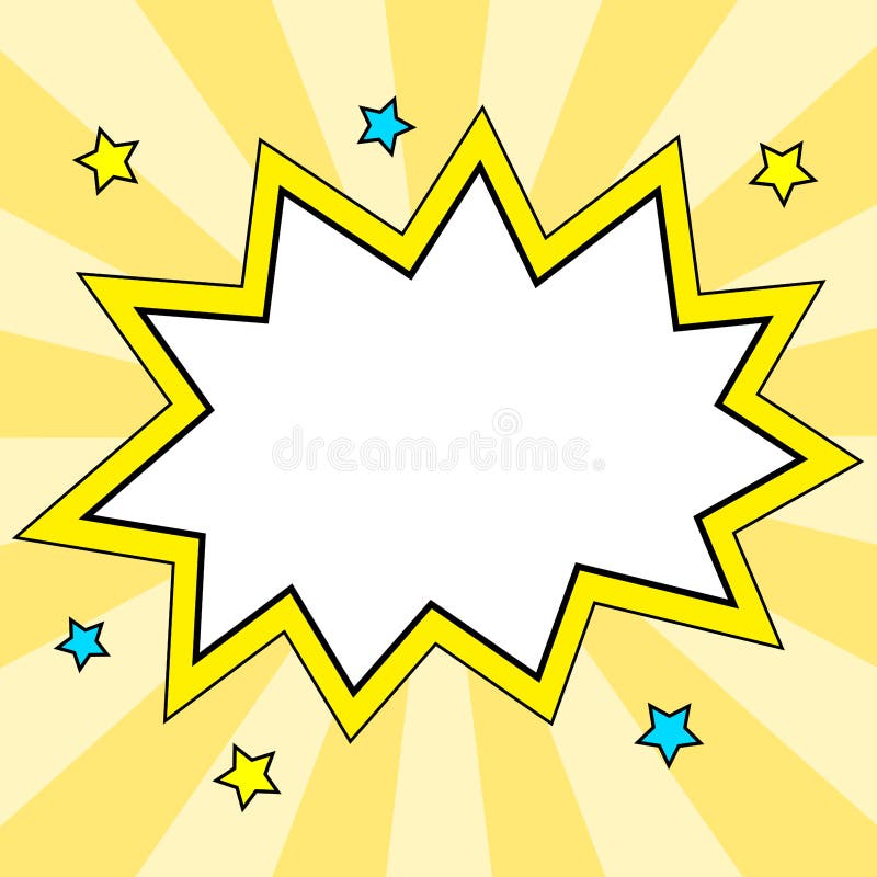 Comic Blank Speech Bubble with Copy Space Over Color Background Design ...