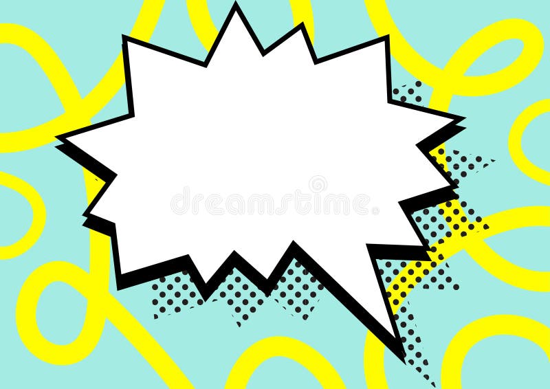 Comic Blank Speech Bubble with Copy Space Over Circular Color ...