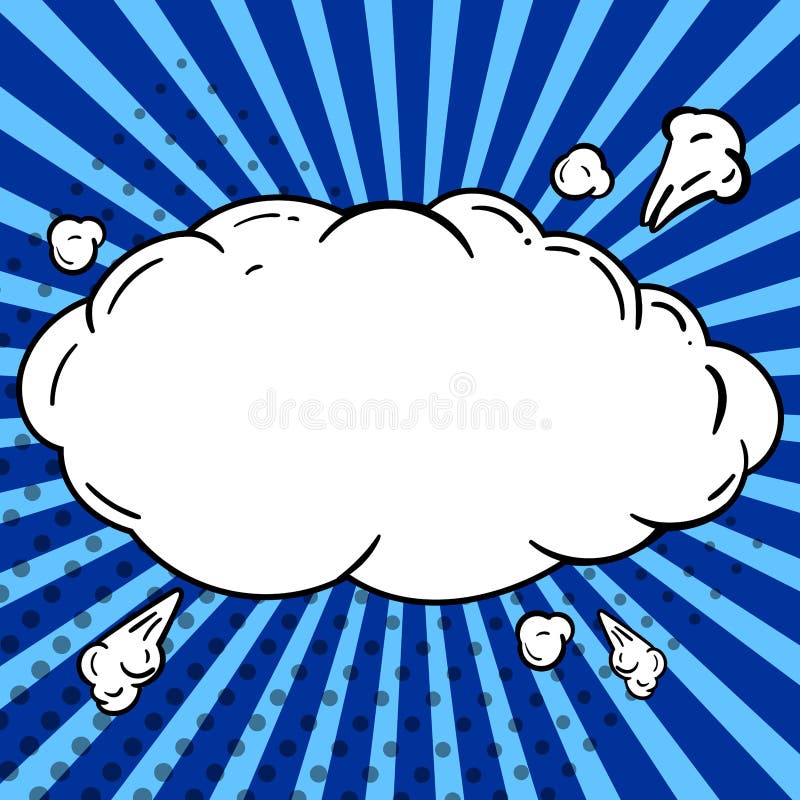 Comic Blank Speech Bubble with Copy Space Over Circular Color ...