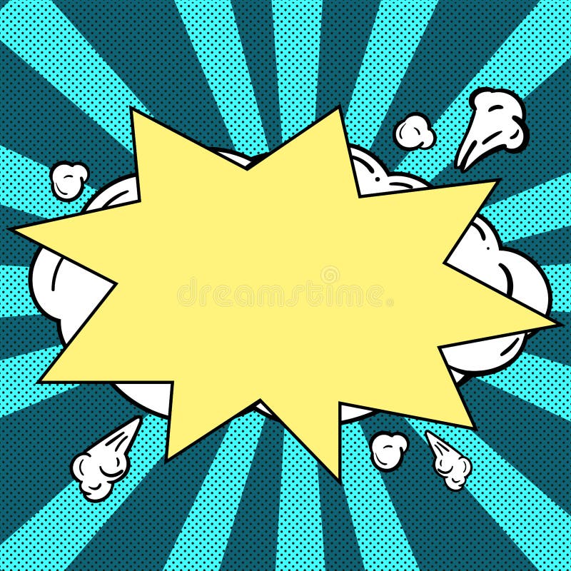 Comic Blank Speech Bubble with Copy Space Over Circular Color ...