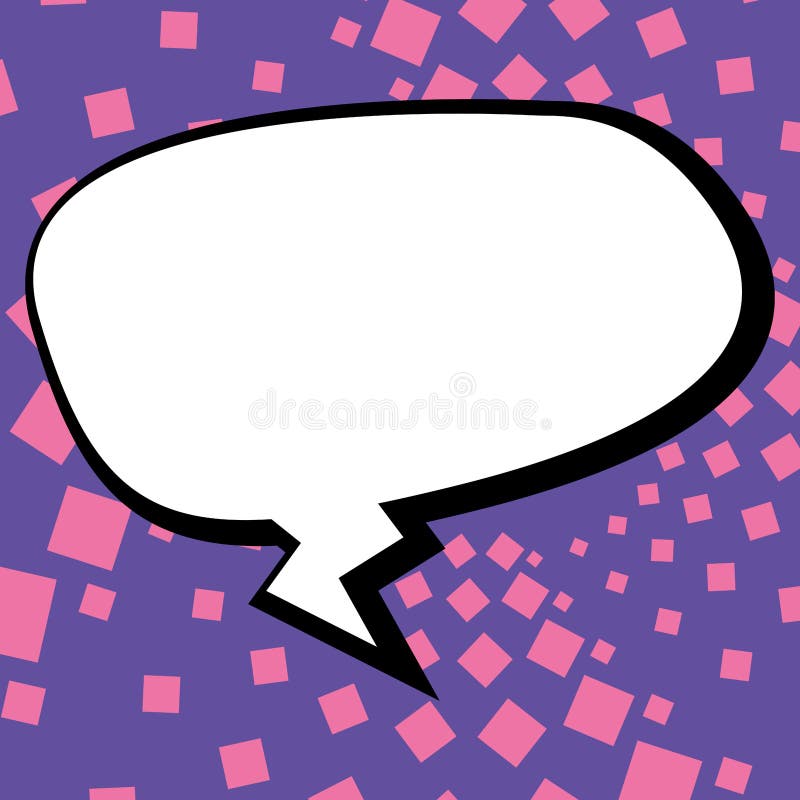 Comic Blank Speech Bubble with Copy Space Over Circular Color ...