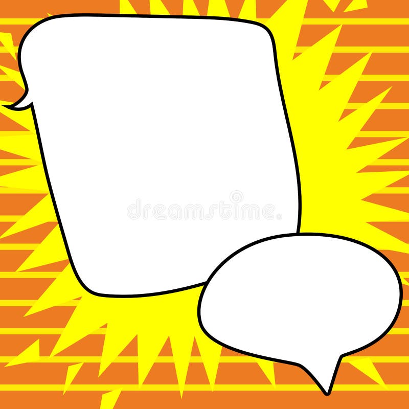 Comic Blank Speech Bubble with Copy Space Over Circular Color ...