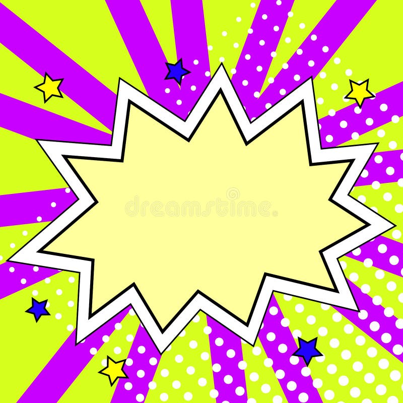 Comic Blank Speech Bubble with Copy Space Over Circular Color ...