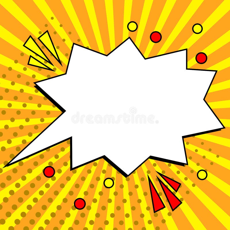 Comic Blank Speech Bubble with Copy Space Over Circular Color ...