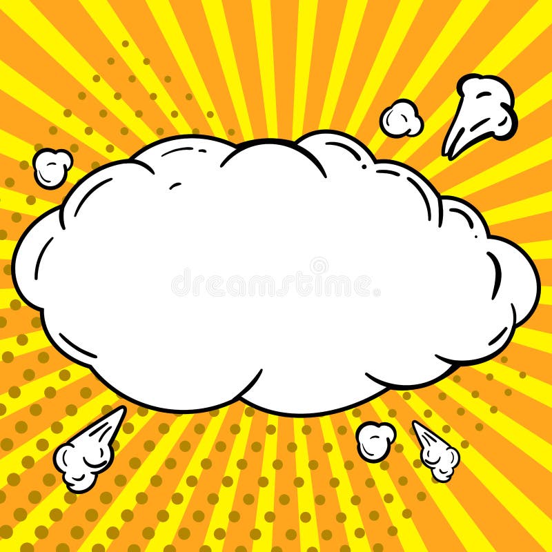 Comic Blank Speech Bubble with Copy Space Over Circular Color ...