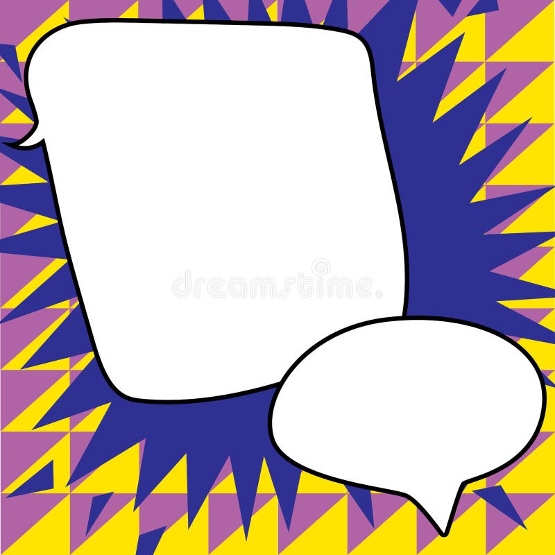 Comic Blank Speech Bubble with Copy Space Over Circular Color ...
