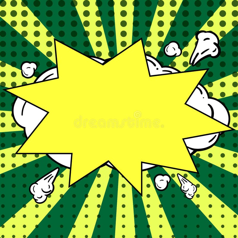 Comic Blank Speech Bubble with Copy Space Over Circular Color ...