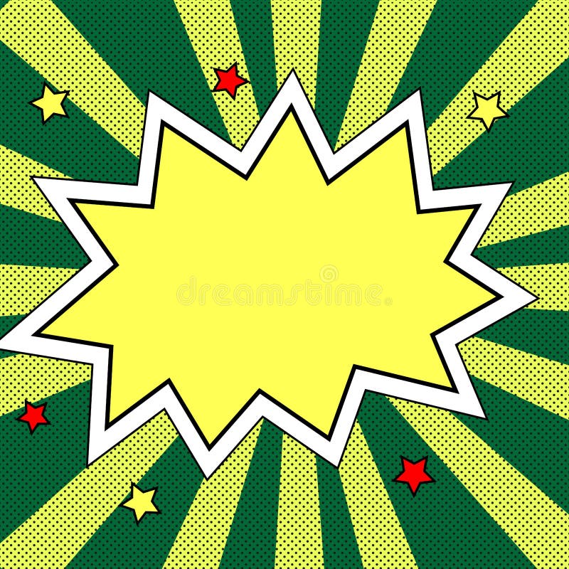 Comic Blank Speech Bubble with Copy Space Over Circular Color ...