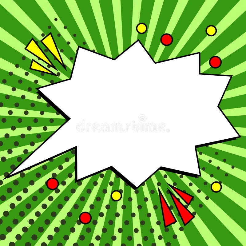 Comic Blank Speech Bubble with Copy Space Over Circular Color ...