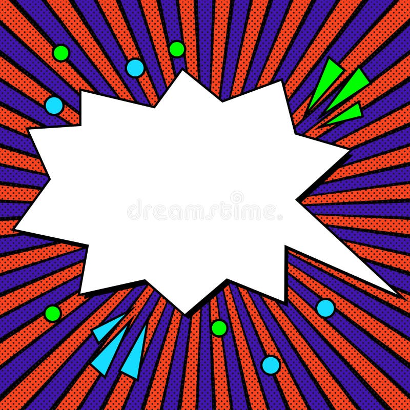 Comic Blank Speech Bubble with Copy Space Over Circular Color ...