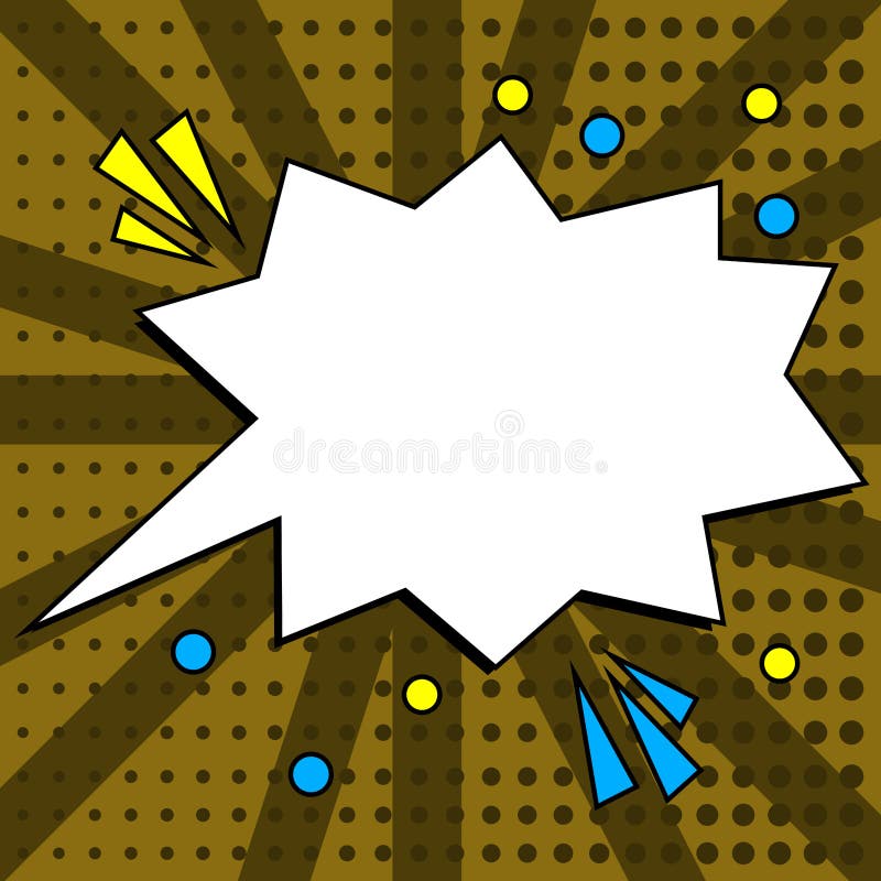 Comic Blank Speech Bubble with Copy Space Over Circular Color ...