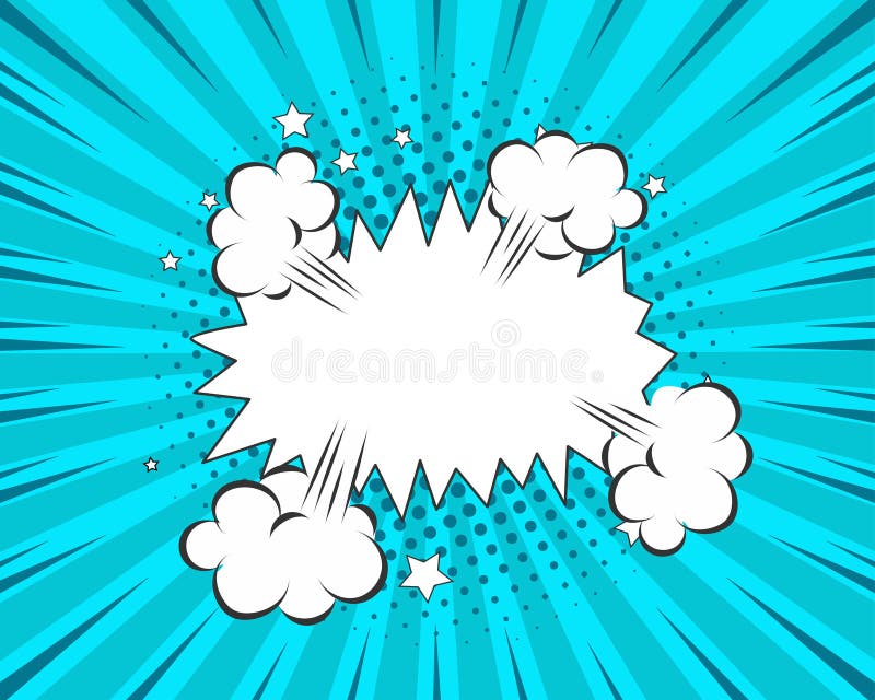 Comic Blank Speech Bubble with Copy Space Over Color Background Design ...