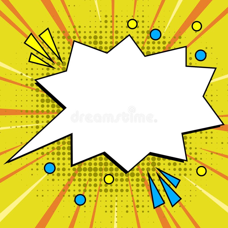 Comic Blank Speech Bubble with Copy Space Over Color Background Design ...