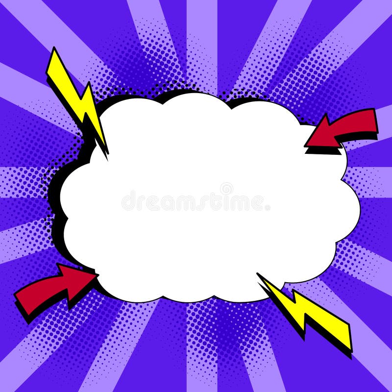 Comic Blank Speech Bubble with Copy Space Over Color Background Design ...