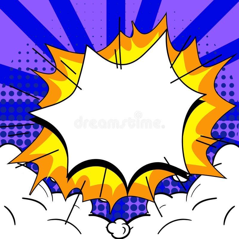 Comic Blank Speech Bubble with Copy Space Over Color Background Design ...