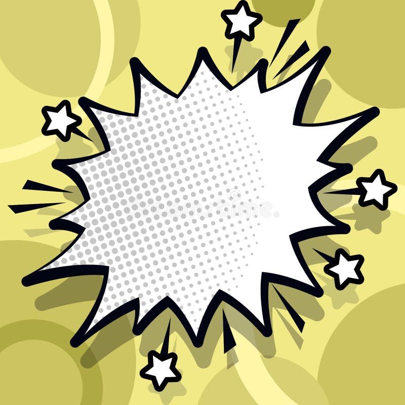 Comic Blank Speech Bubble with Copy Space Over Color Background Design ...