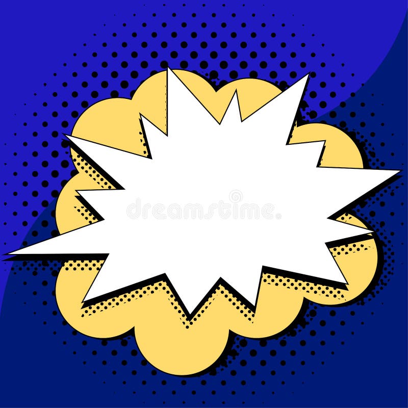 Comic Blank Speech Bubble with Copy Space Over Color Background Design ...