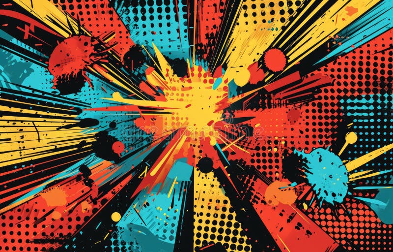 Comic Blast Color Explosion Stock Illustration - Illustration of retro ...