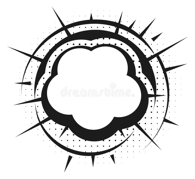 Comic Blast Effect Template. Retro Sound Frame Stock Vector ...