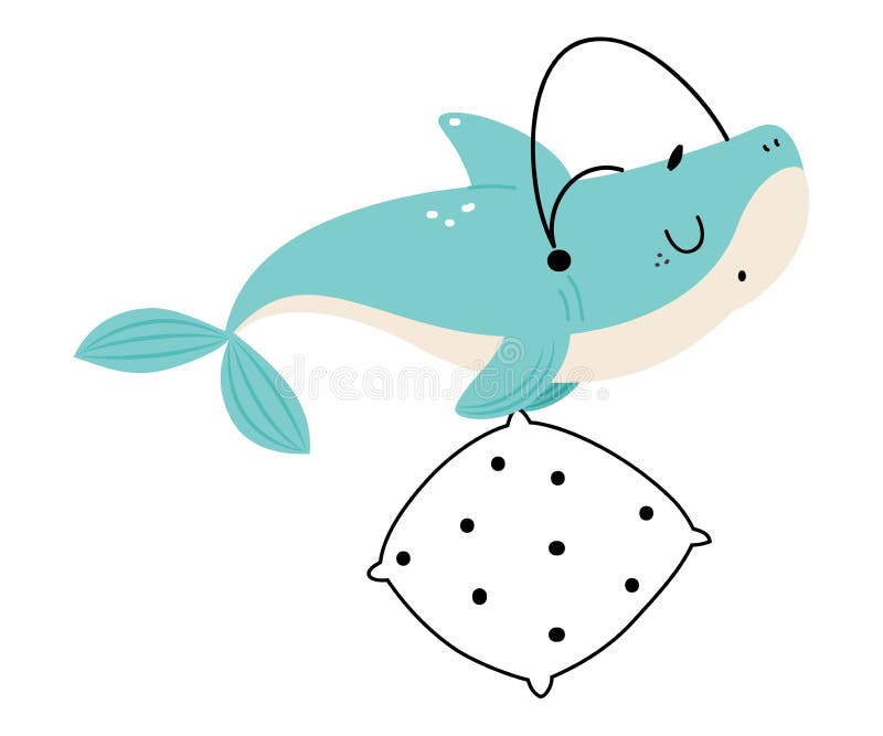 A Blue Monster Sleeping Above a Pillow Stock Vector - Illustration of ...
