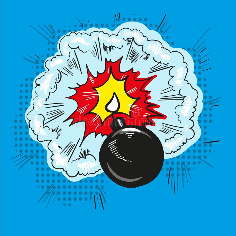 Comic Bomb Explosion Poster Stock Vector - Illustration of comic, boom ...