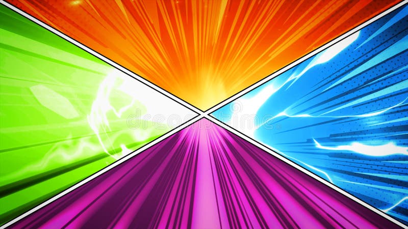Comic Book Action Layout Background with Power Fx Stock Photo - Image ...