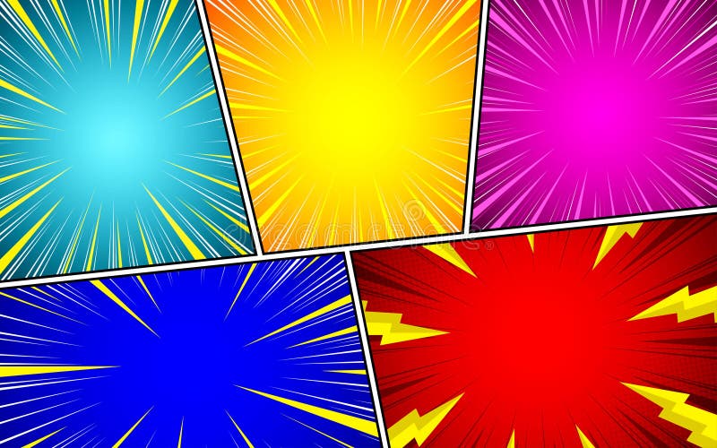 Comic Book Action Layout Background. Powerful Comic Illustration Like ...