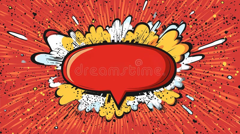Comic Book Art Style Exploding Pop Speech Bubble Background Stock Image ...