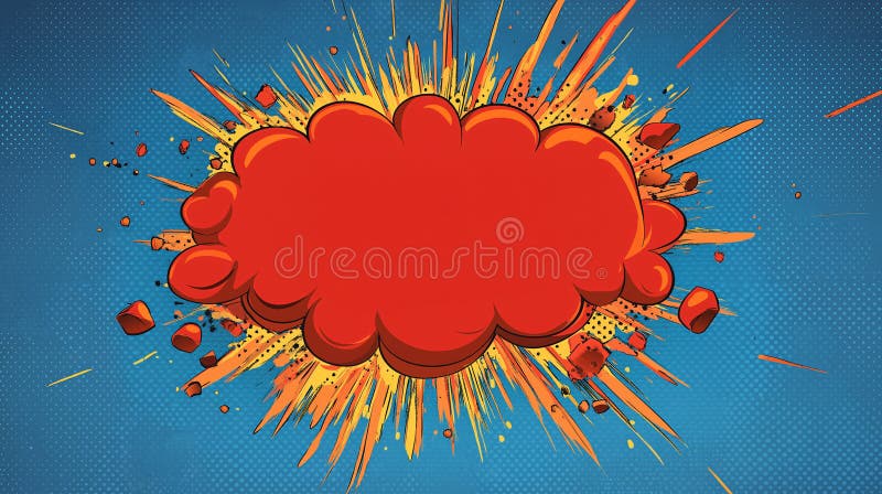 Comic Book Art Style Exploding Pop Speech Bubble Background Stock Image ...