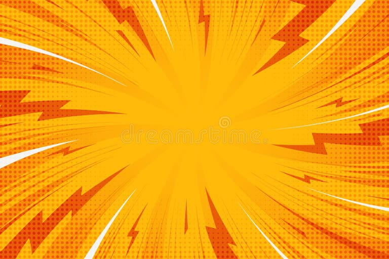 Comic Book Background with Frame of Swirl Lightnings. Pop Art Cartoon ...