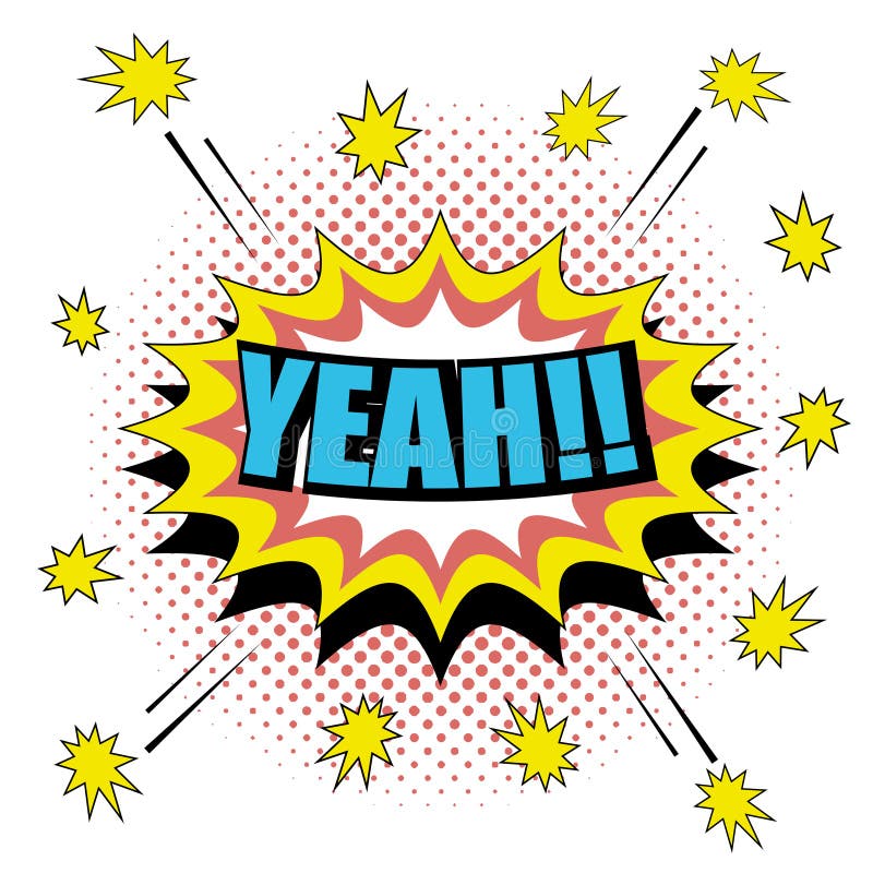 Comic Yeah Wording Background Stock Vector - Illustration of light ...