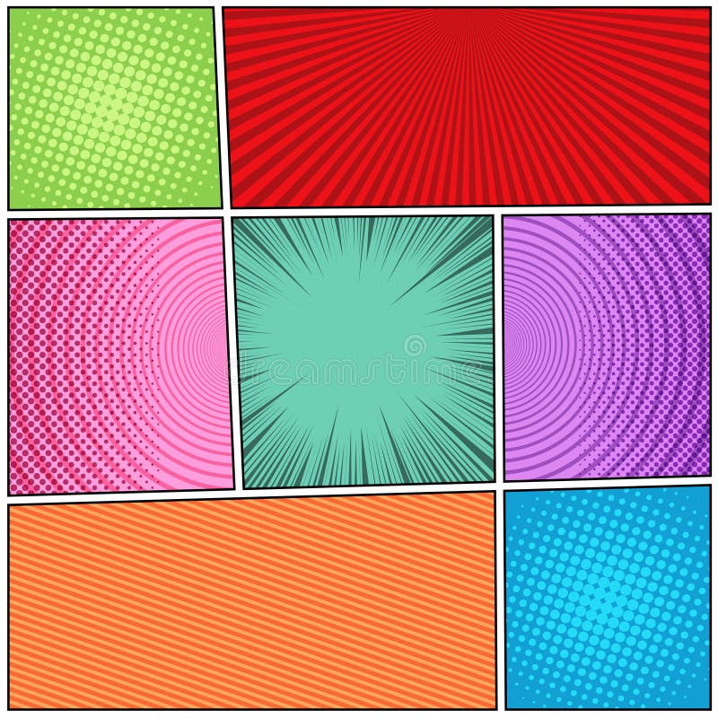 Set of Comic Book Backgrounds Stock Vector - Illustration of empty ...